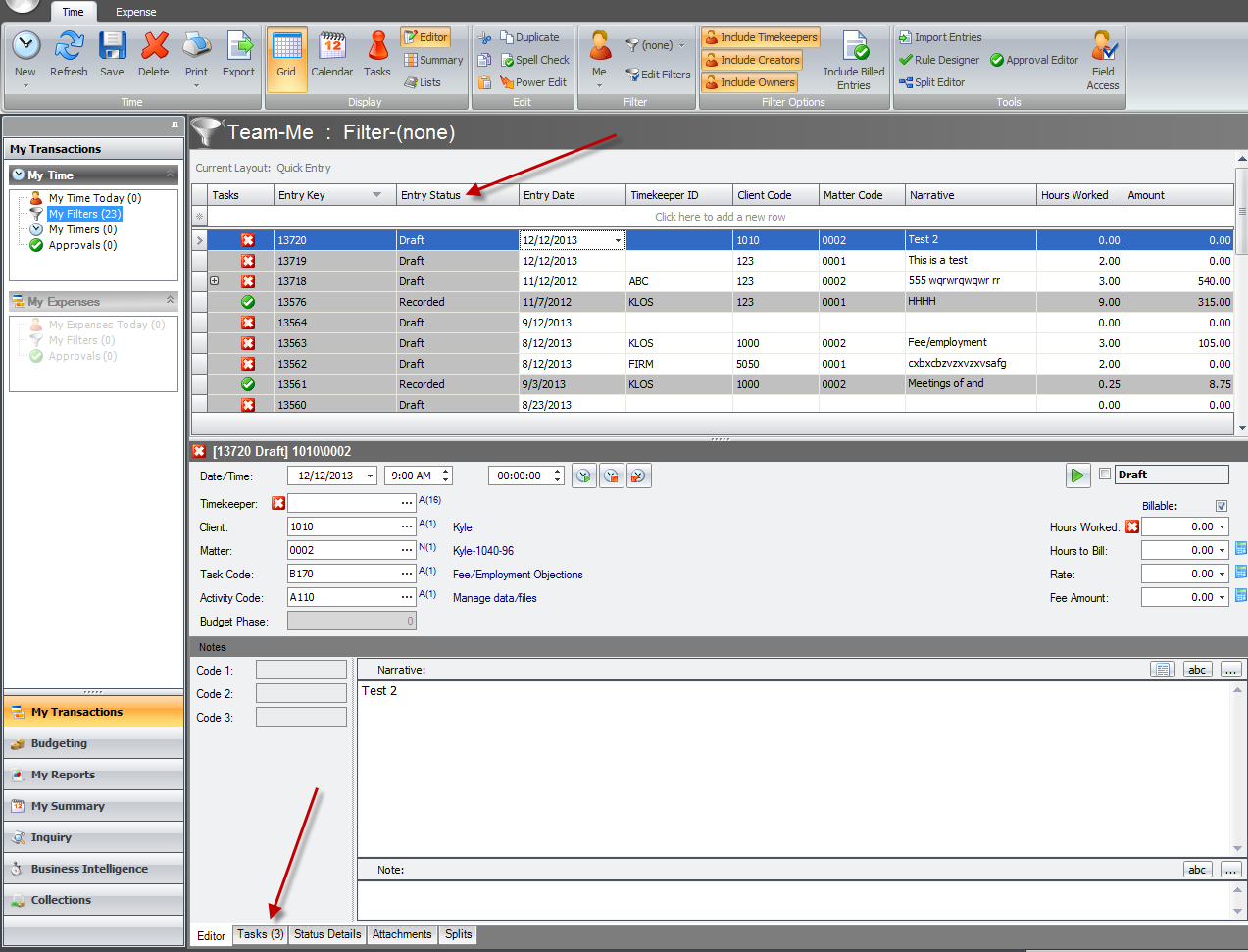 Create and Edit Time and Expense Entries in Juris Suite